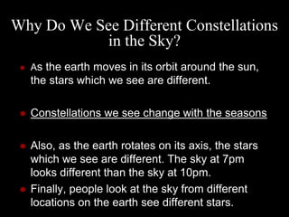 Sky at night. Stars. Constellation science | PPT