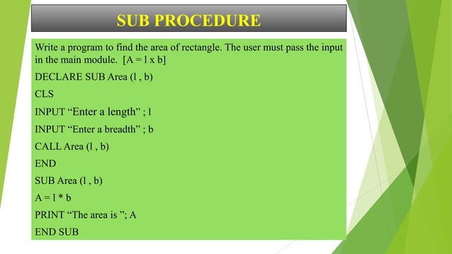 10 Modular Programming With Function And Sub Procedurepptx Programming Languages Computing 2209