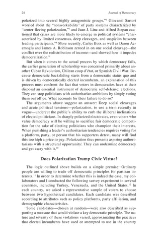 Polarization versus Democracy. Svolik, Milan. | PDF