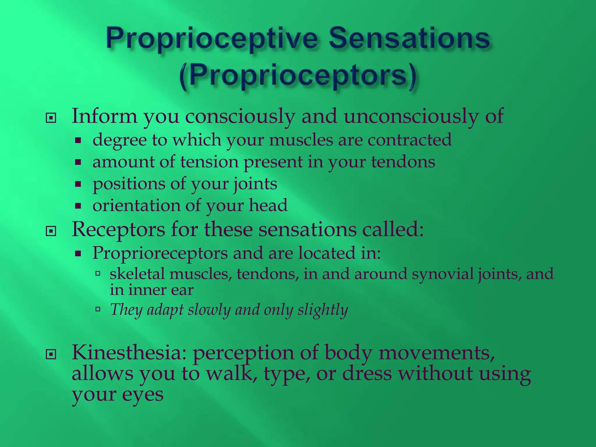sensory receptor types and function ppt | PPTX