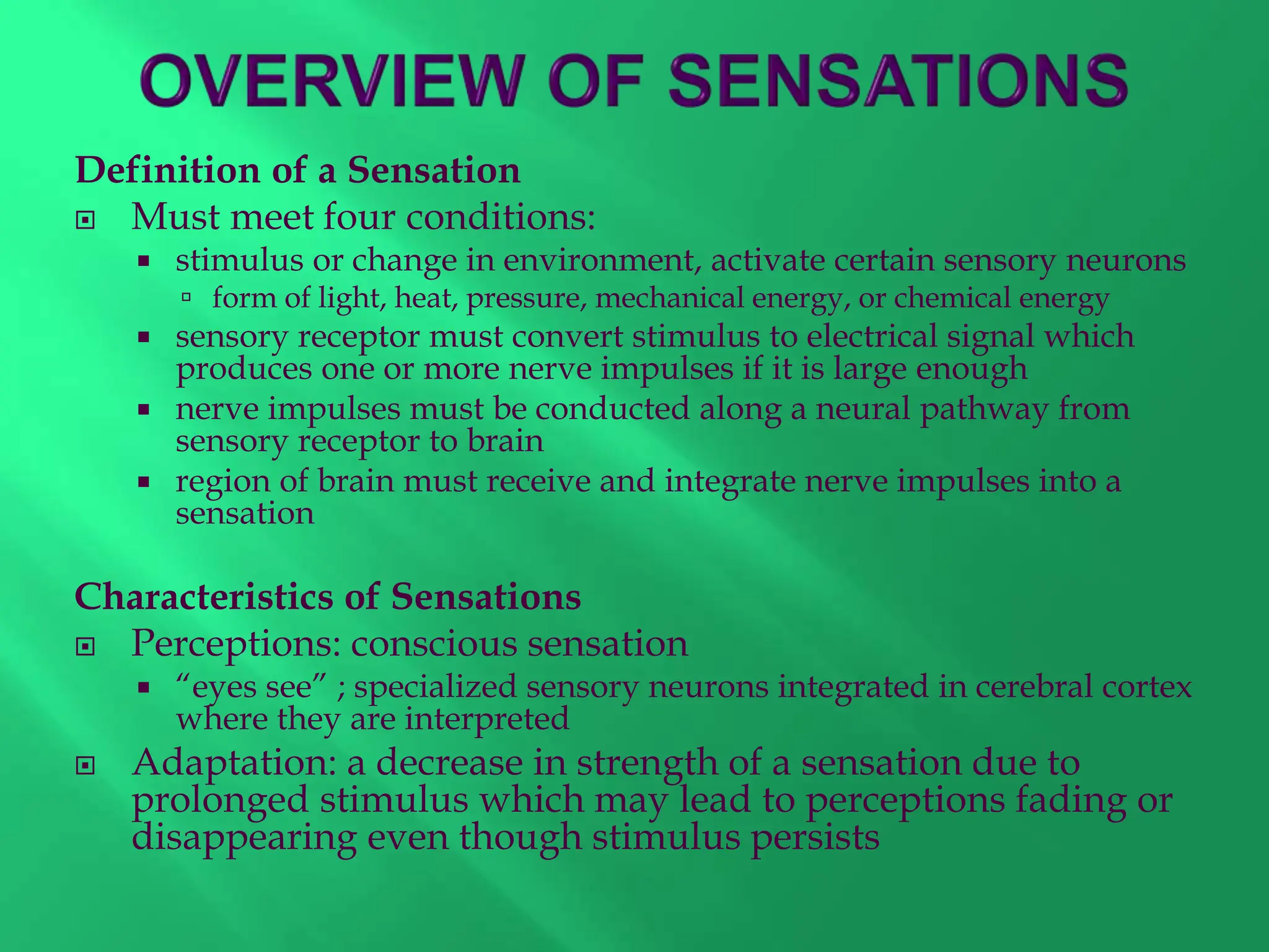sensory receptor types and function ppt | PPTX