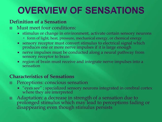 sensory receptor types and function ppt | PPTX
