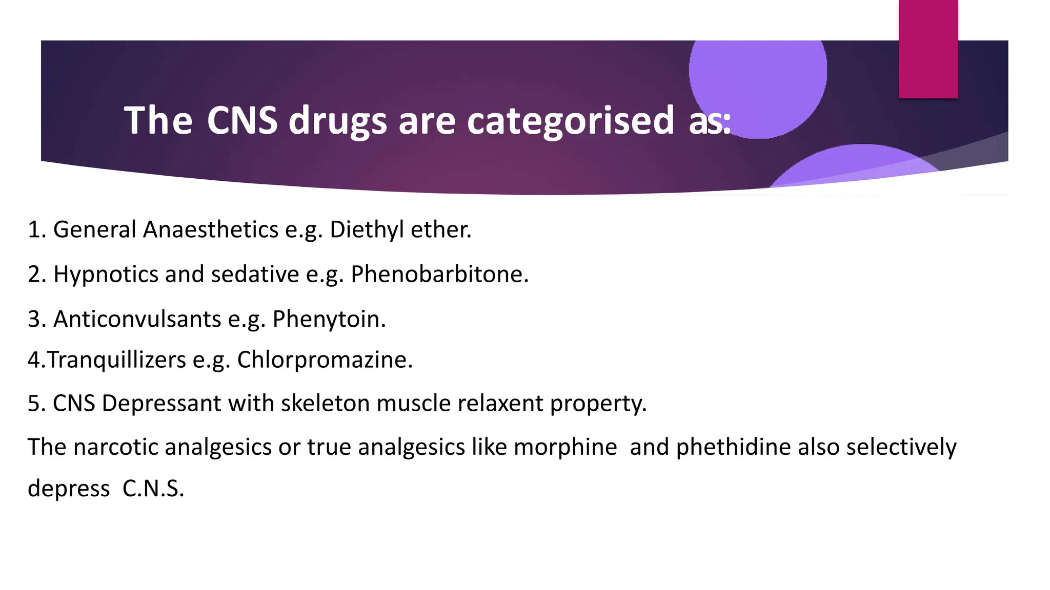 Drugs acting on CNS-Introduction and Classification | PPT