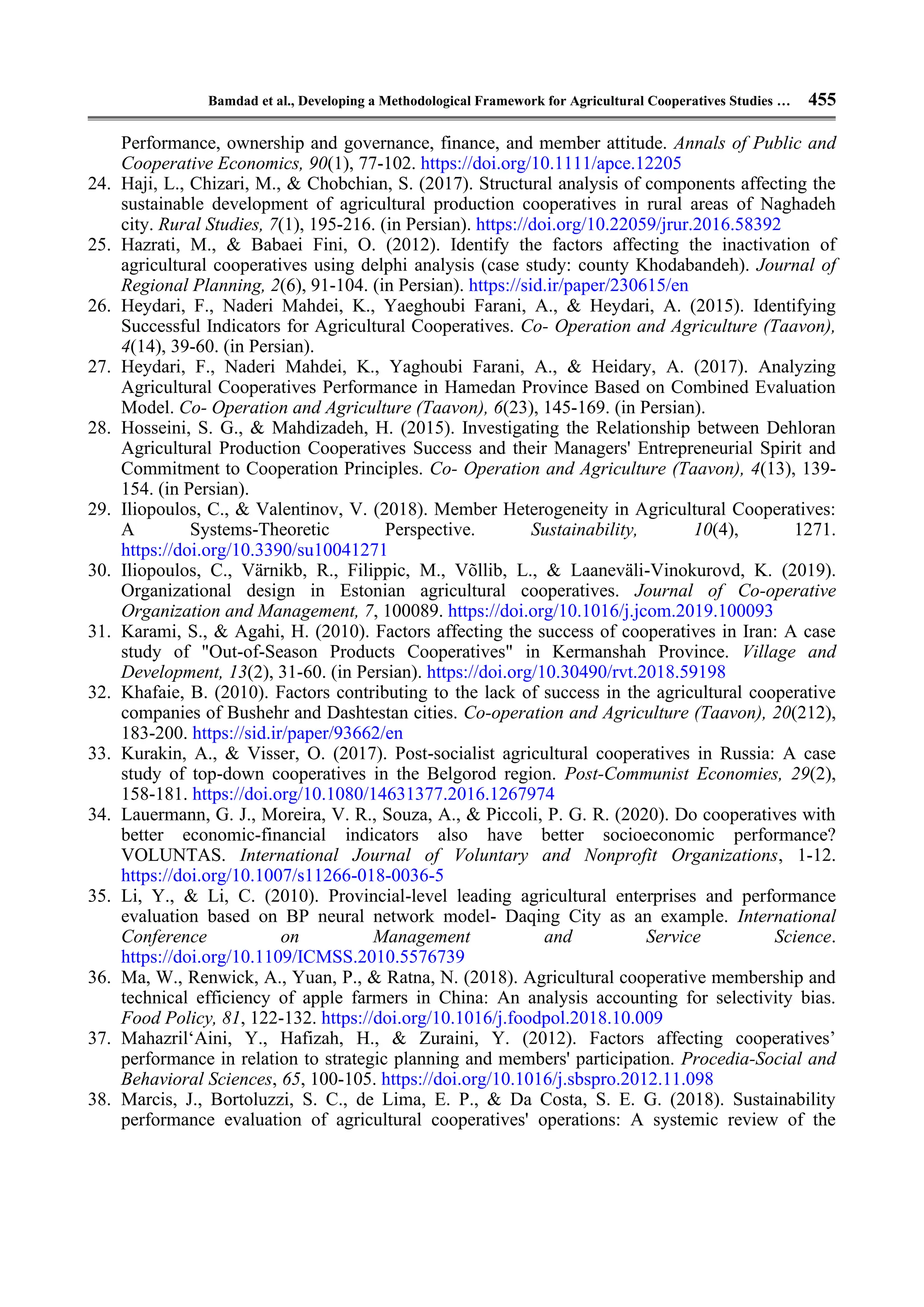 Developing a Methodological Framework for Agricultural Cooperatives Studies: A PRISMA Systematic ...
