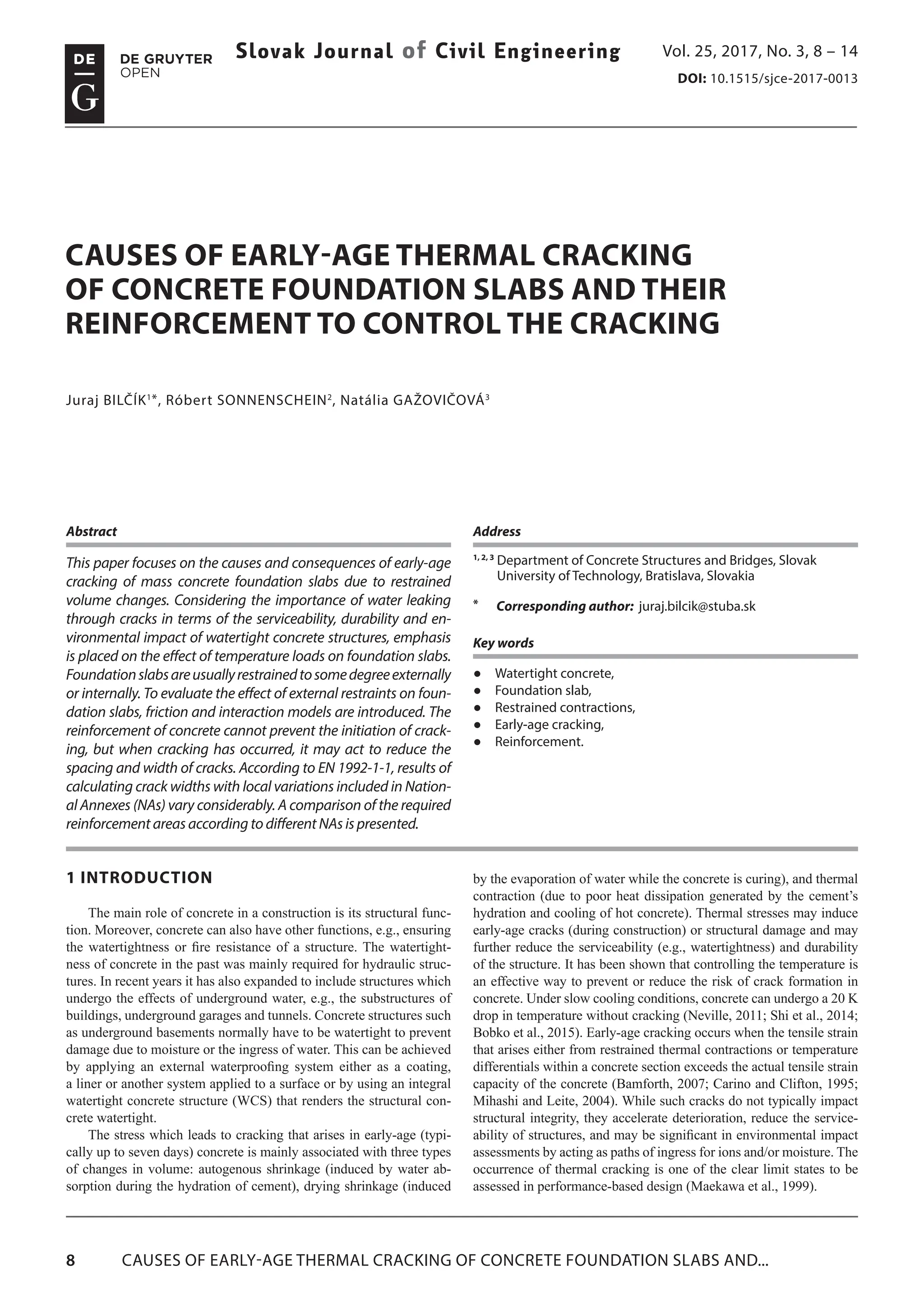cause of early age cracking of concrete foundation | PDF