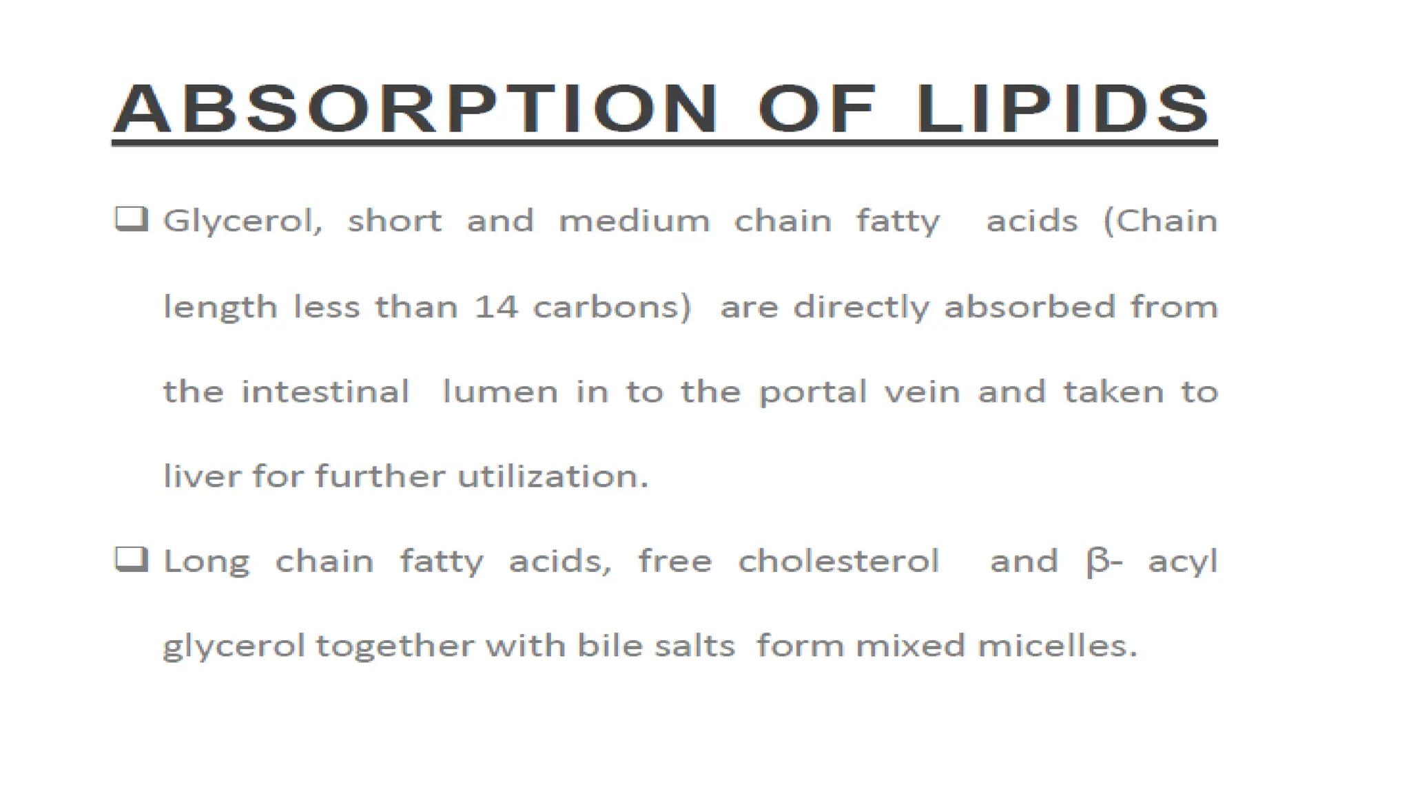 DPT - Biochemistry & Genetics - II (Metabolism of Lipids) Digestion and ...