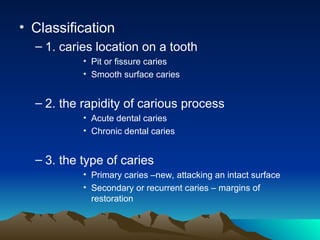 The pathogenesis of dental caries made e | PPT