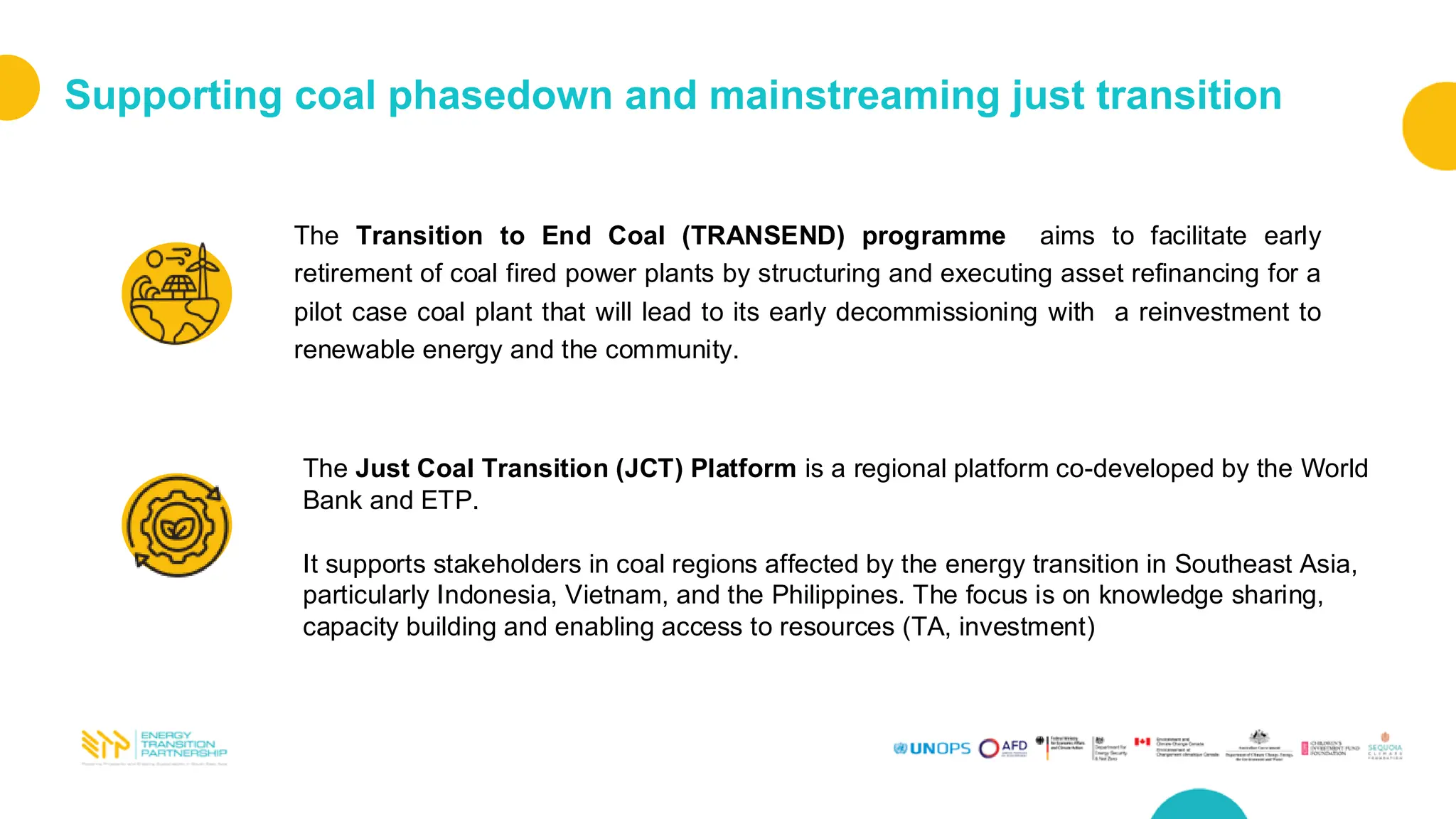 Energy Transition Partnership - Regional Coal Phasedown Projects | PPT