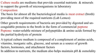 Cultre Media, technique to grow bacteria in efficient way | PPT