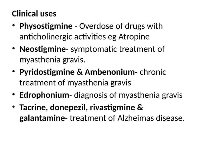 10. CHOLINERGIC PHARMACOLOGY.pptx classes of drugs examples, mechanism ...