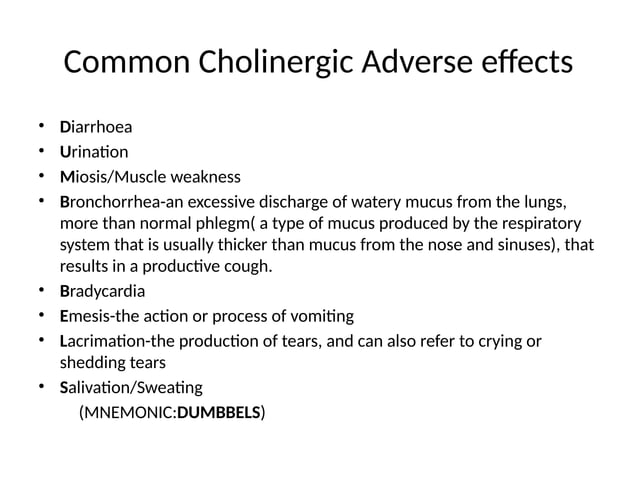 10. CHOLINERGIC PHARMACOLOGY.pptx classes of drugs examples, mechanism ...