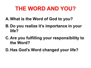 the word of god | PPTX
