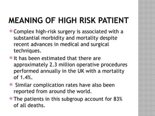 10. CARE OF HIGH RISK PATIENT For Medical students | PPTX