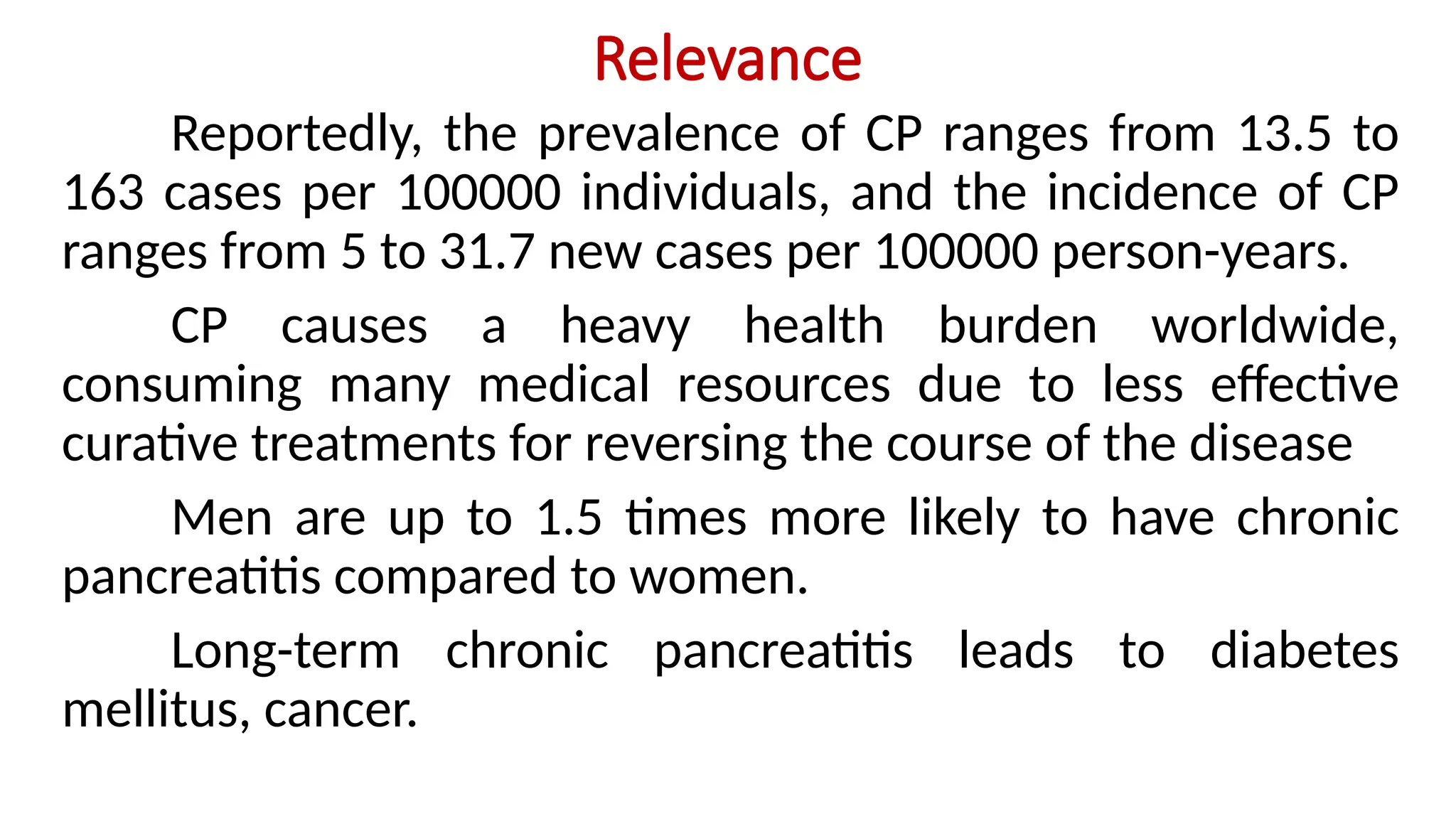 Chronic pancreatitis Chronic pancreatitis is a long-standing ...