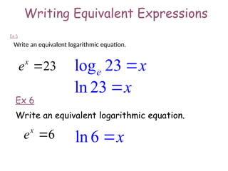 Properties of Natural Logarithmic functions | PPTX