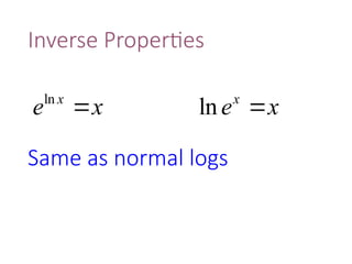 Properties of Natural Logarithmic functions | PPTX