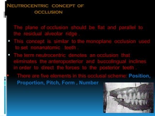 10. Occlusion and it's types in complete dentures | PDF