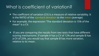 10. co-effecient of variation. Biostatistics ppt | PPTX