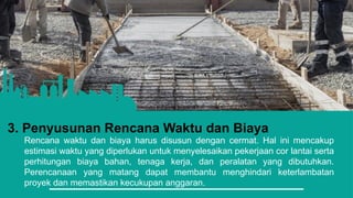 materi kuluah Teknik Cor Lantai pada mata kuliah metode pelaksanaan ...