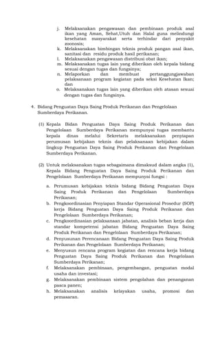 10. STRUKTUR TUGAS POKOK DAN FUNGSI DINAS PERIKANAN KABUPATEN MERANGIN | PDF