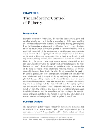 The Endocrine Control of Puberty-Hormonal change during puberty | PDF