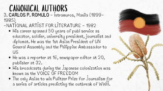 Canonical Philippine National Artists in Literature | PDF