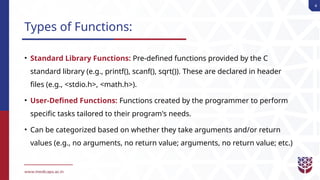 10. Function declaration and definition,Types of function,Usage. (1).pptx