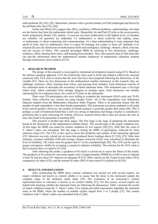 Development of mathematical mindset scale for mathematics education ...