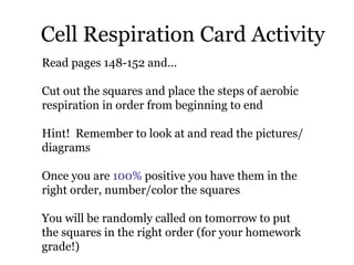 Cell Respiration (part 2) | PPT