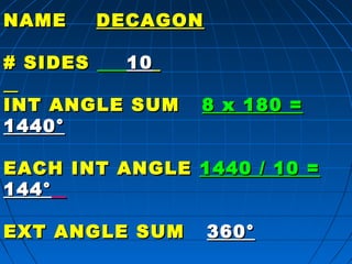 10 2 diagonals and angle measure | PPT