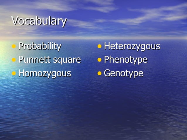 10 2 probability punnett squares | PPT