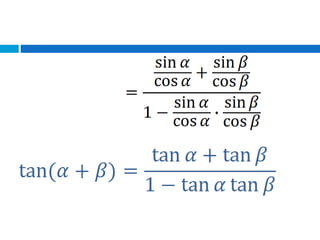 10 2 sum and diff formulas for tangent | PPTX