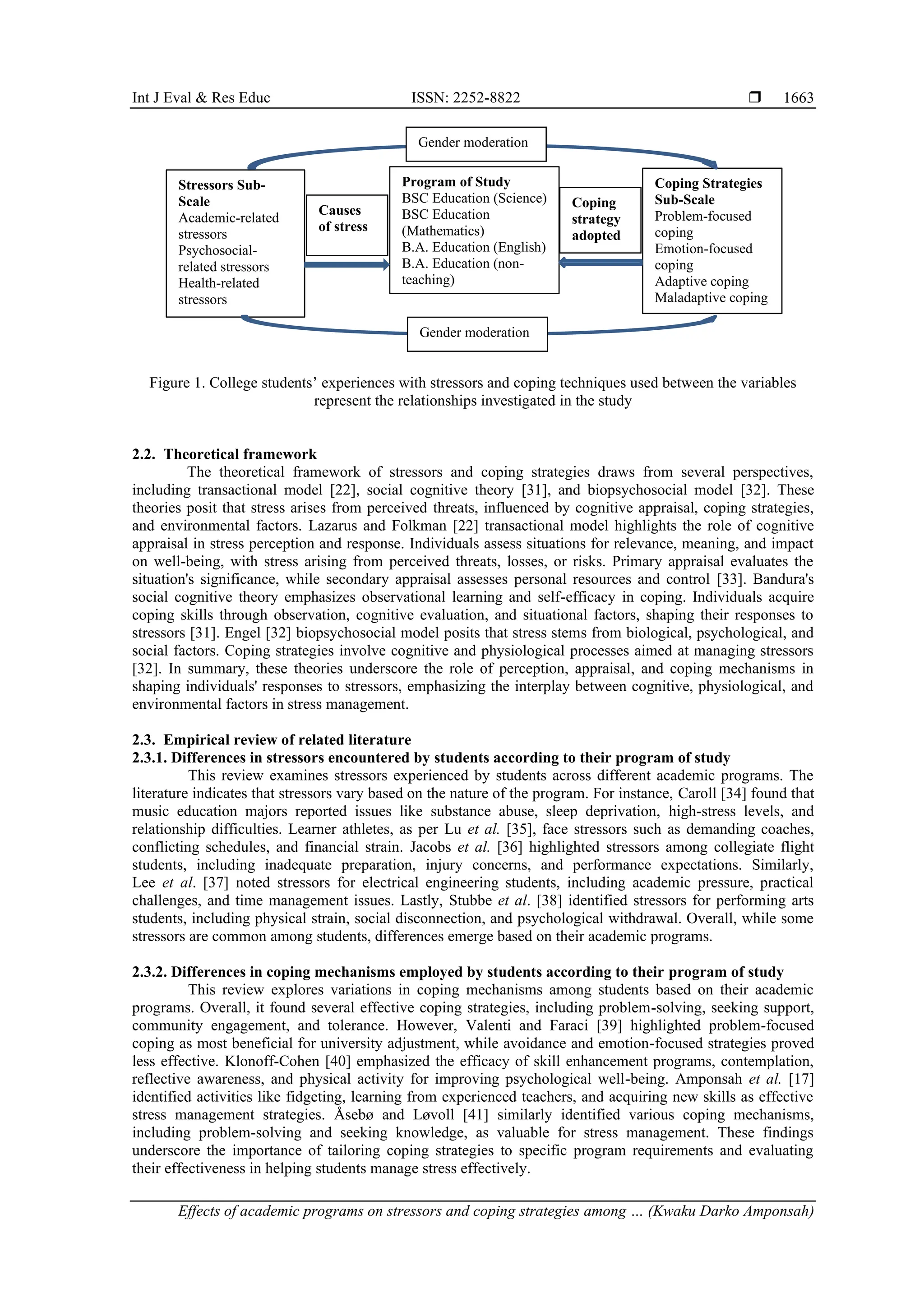 Effects of academic programs on stressors and coping strategies among ...