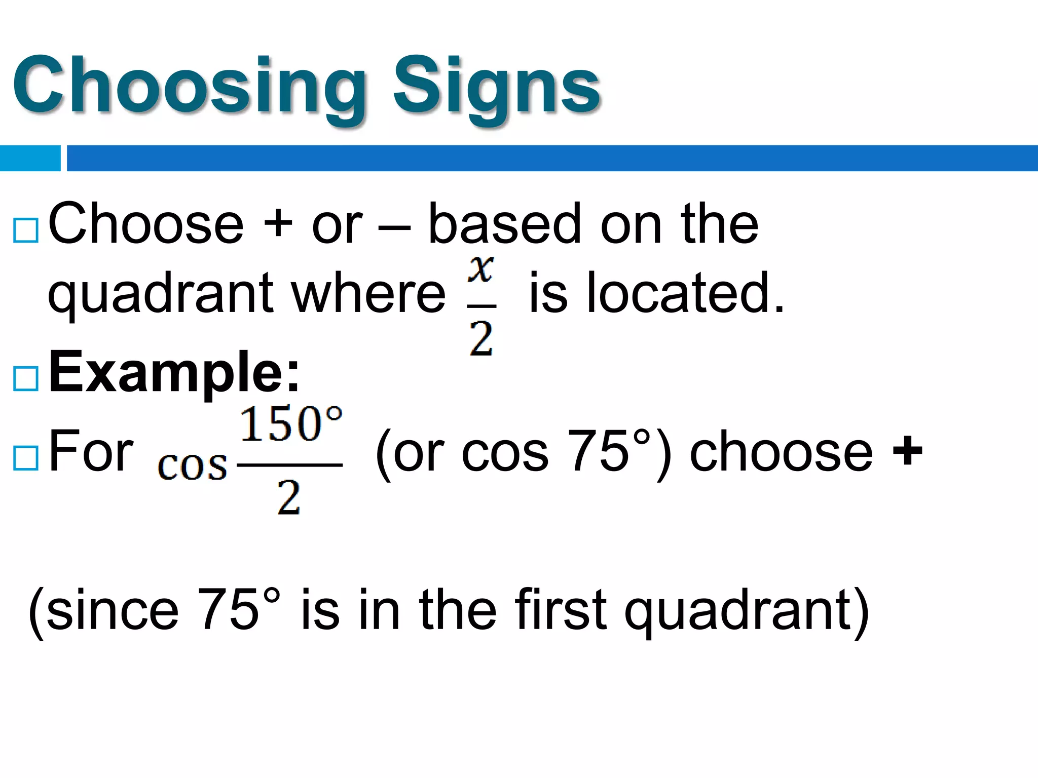10 3 double and half-angle formulas | PPTX