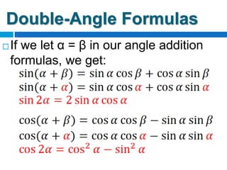 10 3 double and half-angle formulas | PPTX