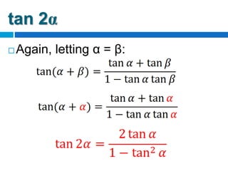 10 3 double and half-angle formulas | PPTX