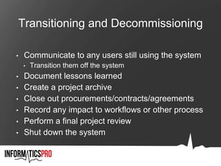 10-3 Clinical Informatics System Selection & Implementation | PPTX