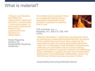 Identifying Materiality in Corporate Sustainability | PPTX