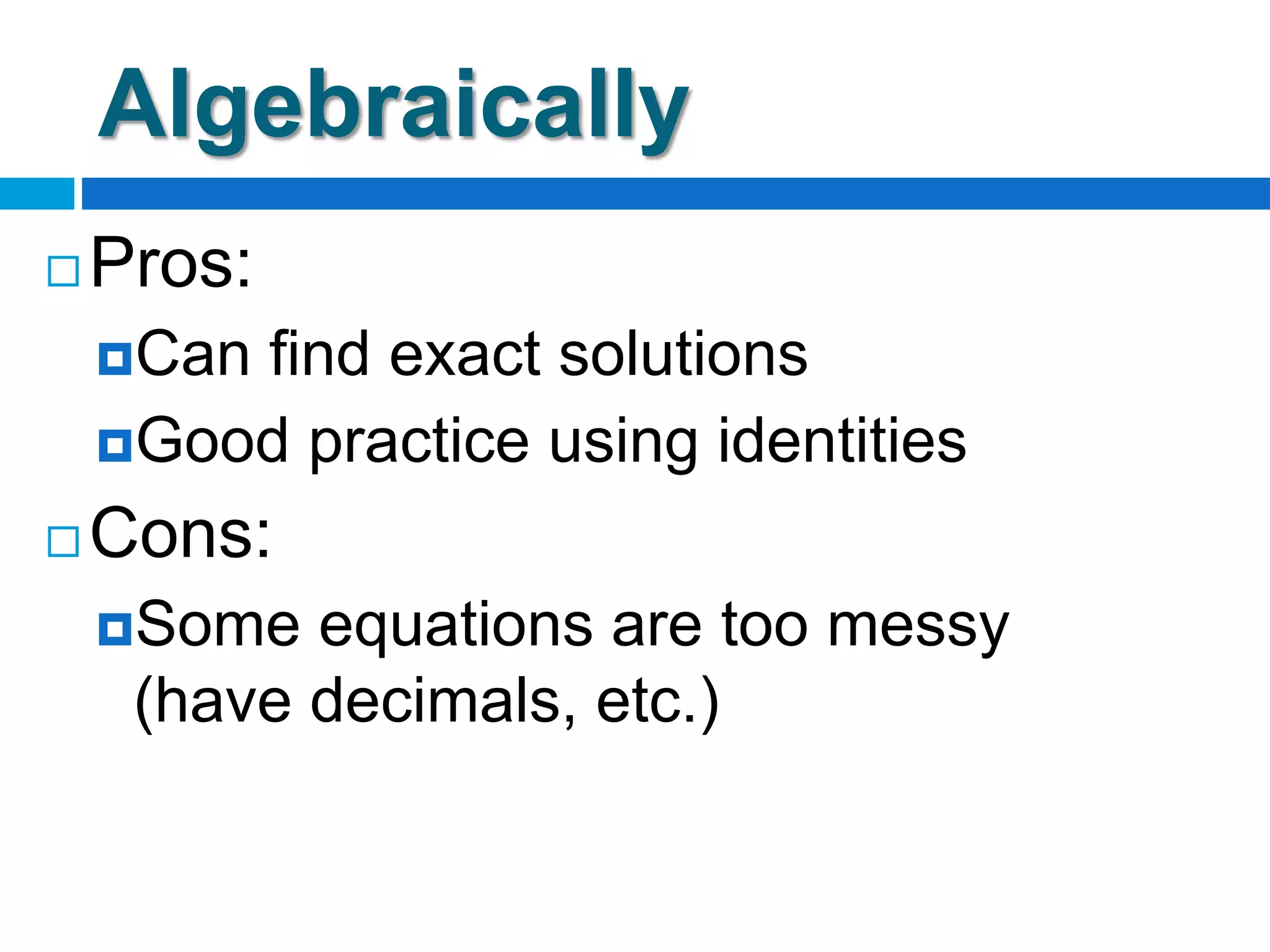 10 4 solving trig equations | PPT