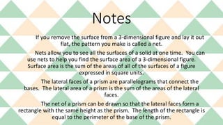 Surface area of prisms and cylinders | PPTX