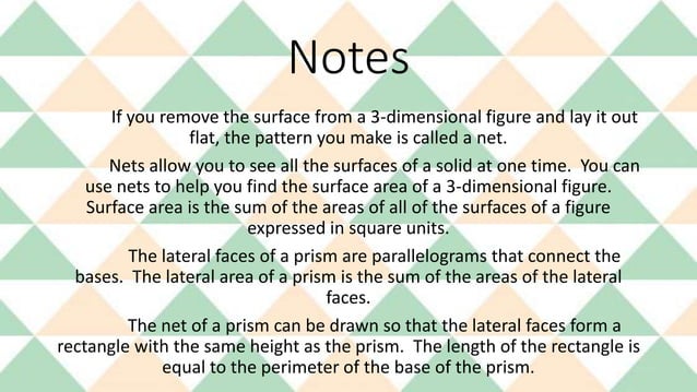Surface area of prisms and cylinders | PPT