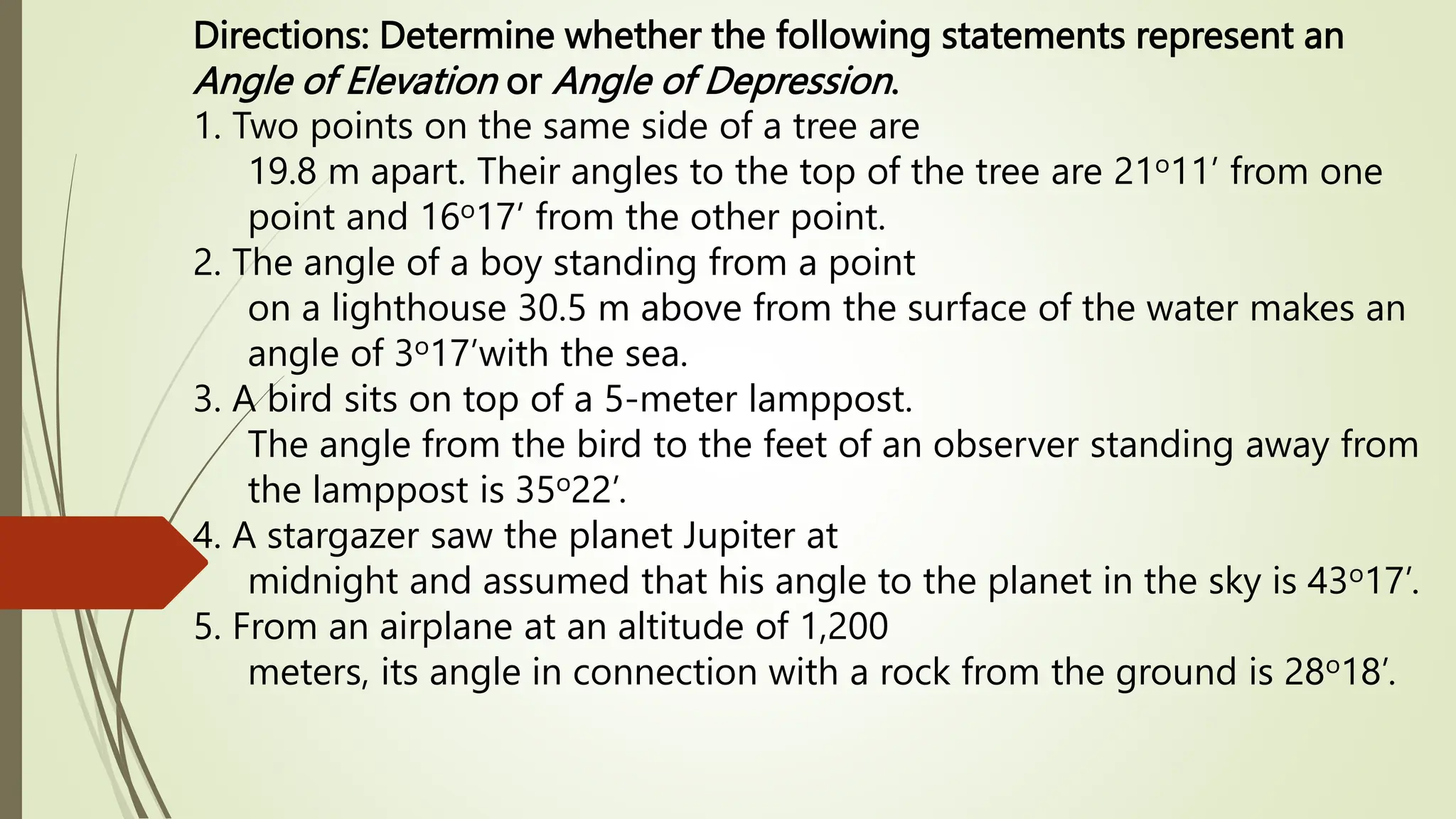 angle of depression and angle of elevation | PPTX