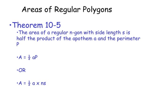 10 5 areas of a regular polygon | PPT