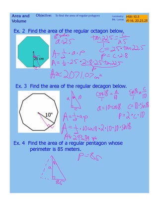 10 5 areas of regular polygons using trig | PDF