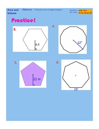 10 5 areas of regular polygons using trig | PDF
