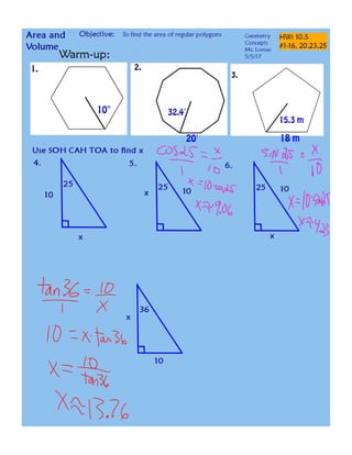 10 5 areas of regular polygons using trig concepts