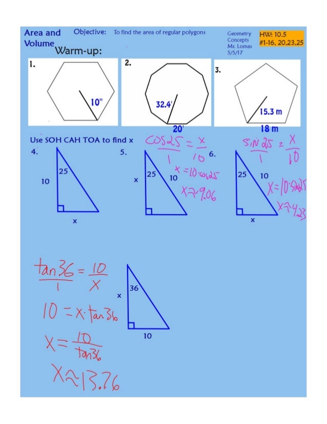 10 5 areas of regular polygons using trig concepts