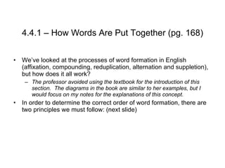 Linguistics Notes - 10/7/09 | PPT