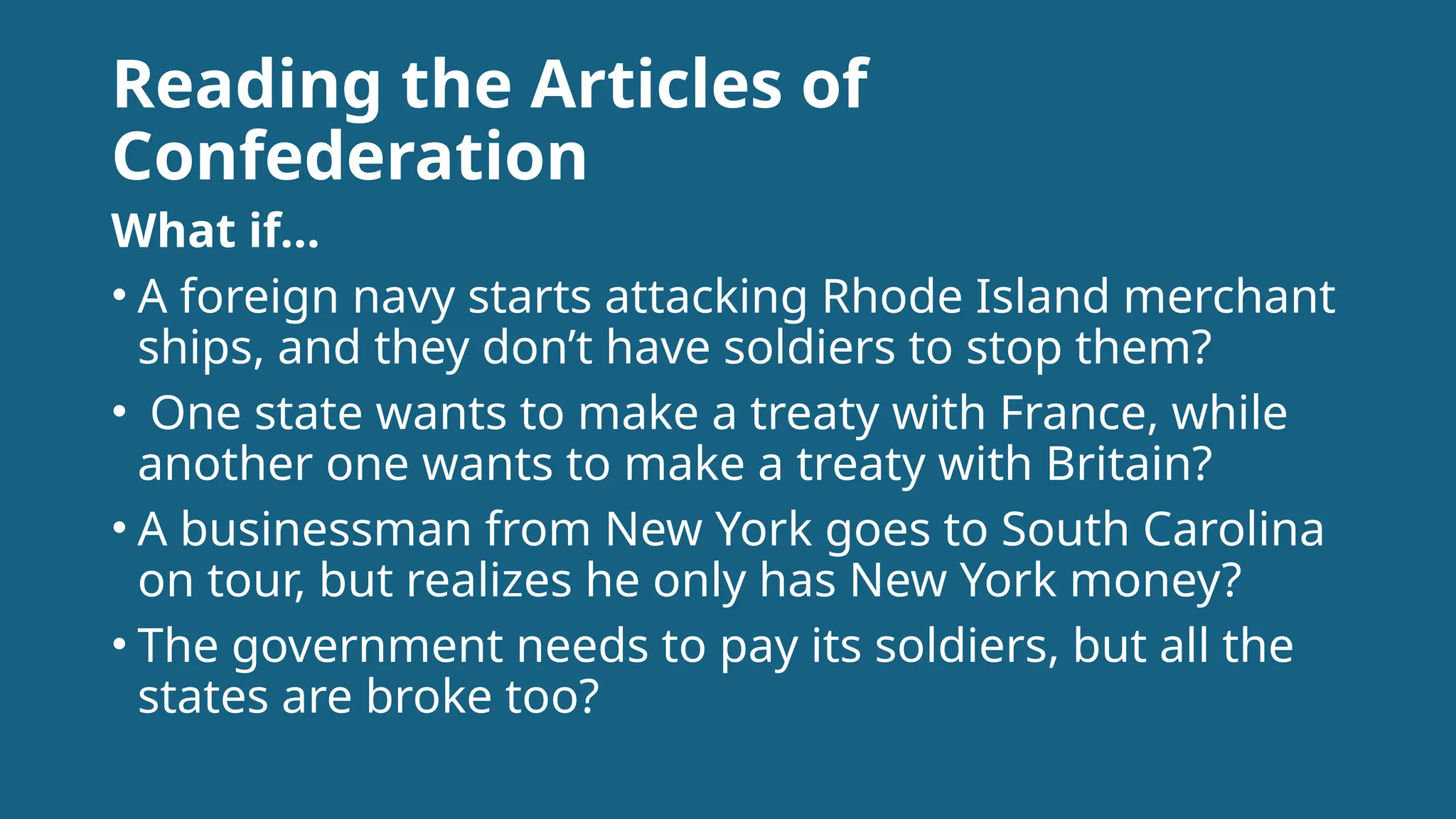 Governing the Land -- Articles of Confederation to the Constitution | PPTX