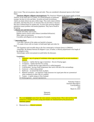 10 8 all handouts animal diversity 2010 jewett edit | PDF